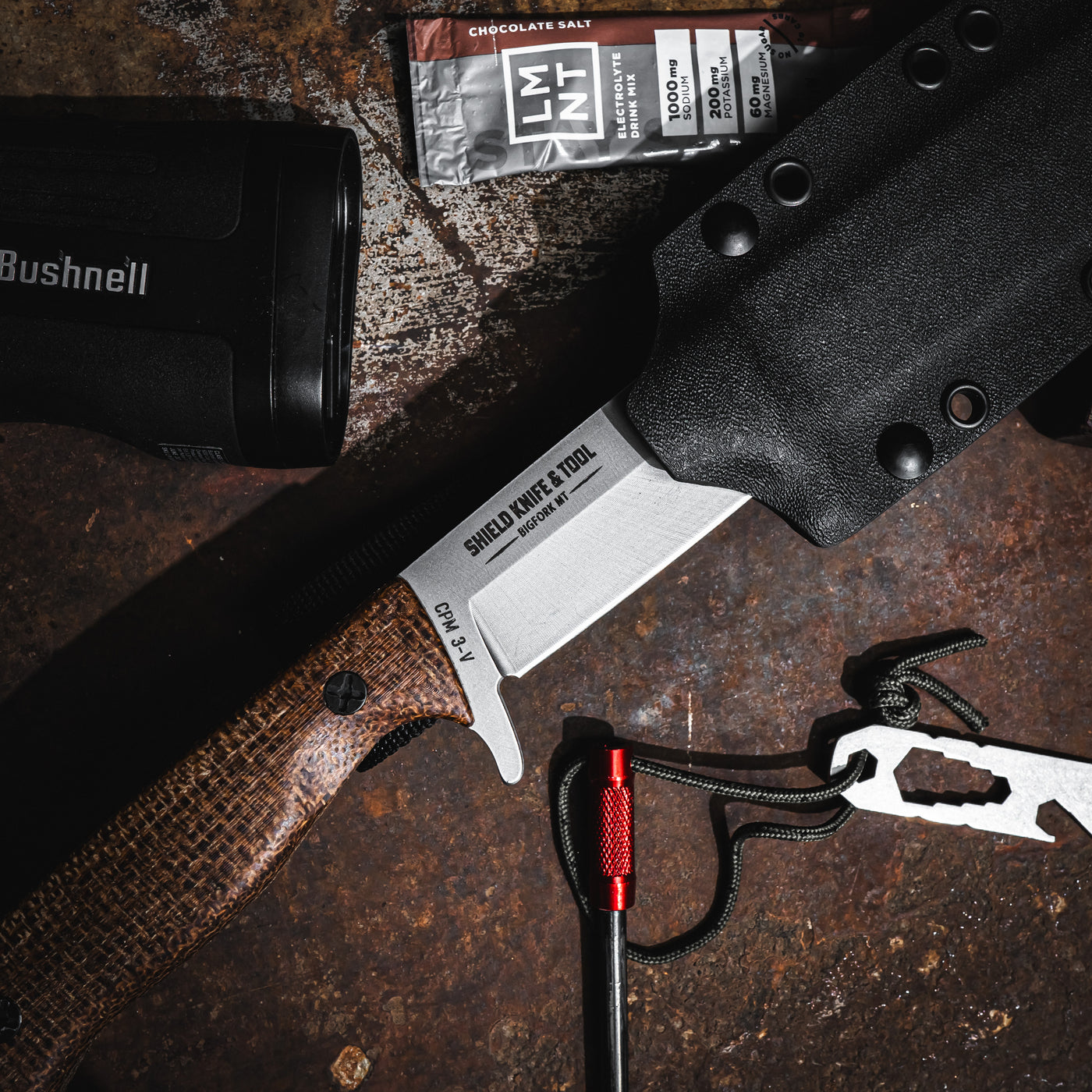 The Bob - Bead Blast Satin - Brown Burlap Micarta